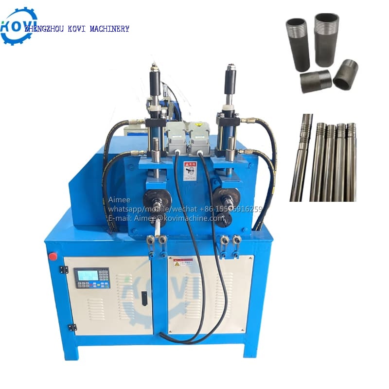 Automatic steel bar thread rolling machine hydraulic thread rolling machine metal pipe roll ...